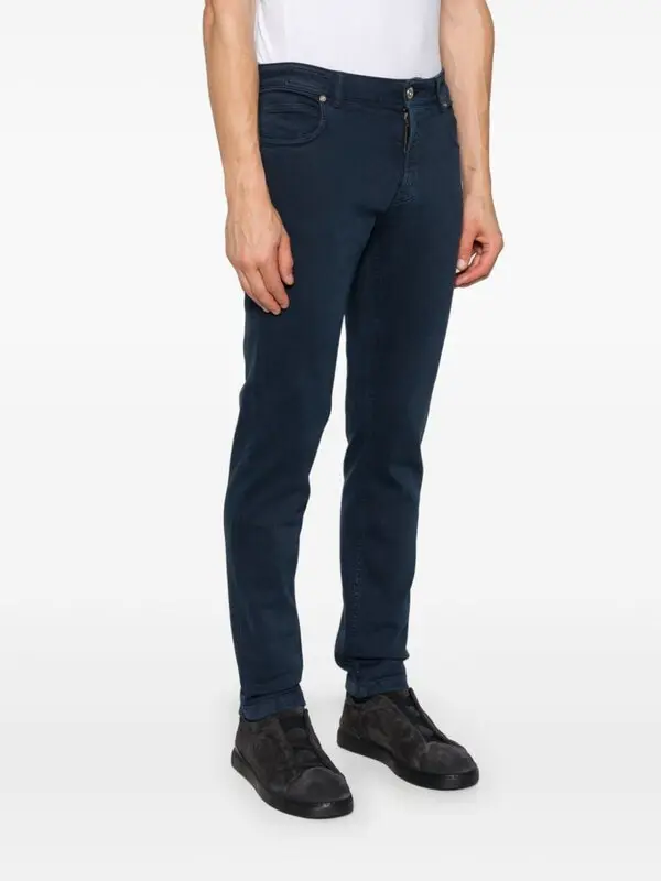 Eleventy Low-rise Tapered Jeans - Blue