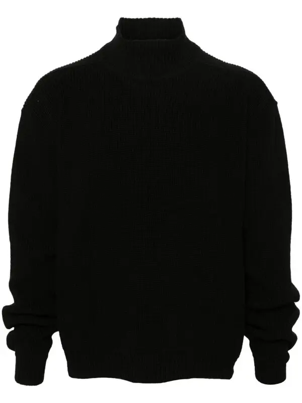 Rick Owens Roll-neck Virgin-wool Jumper - Black
