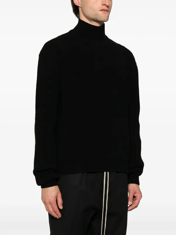 Rick Owens Roll-neck Virgin-wool Jumper - Black