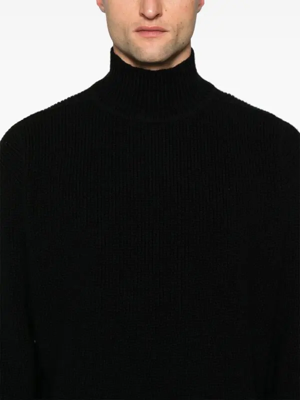 Rick Owens Roll-neck Virgin-wool Jumper - Black