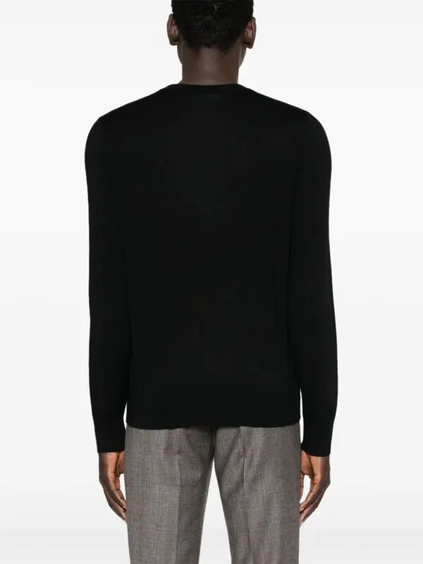 Dsquared2 Logo-embroidered Virgin Wool Jumper - Black