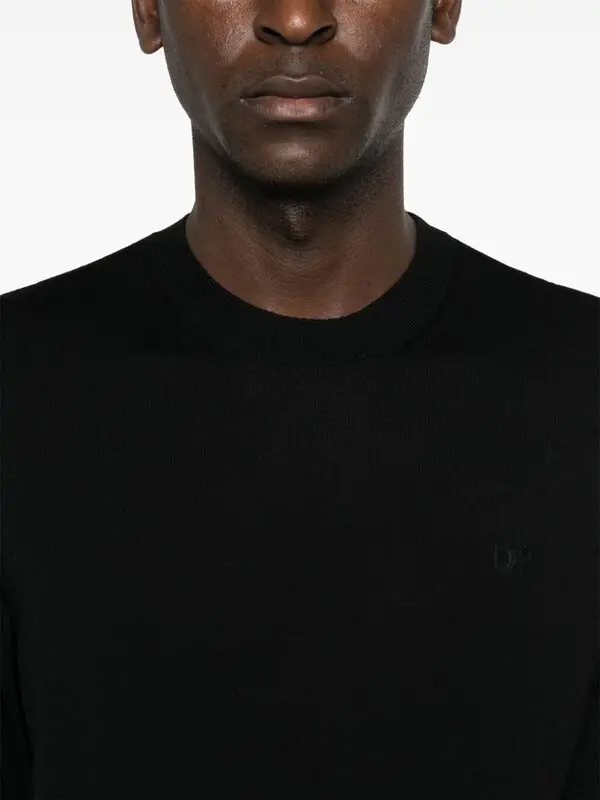Dsquared2 Logo-embroidered Virgin Wool Jumper - Black