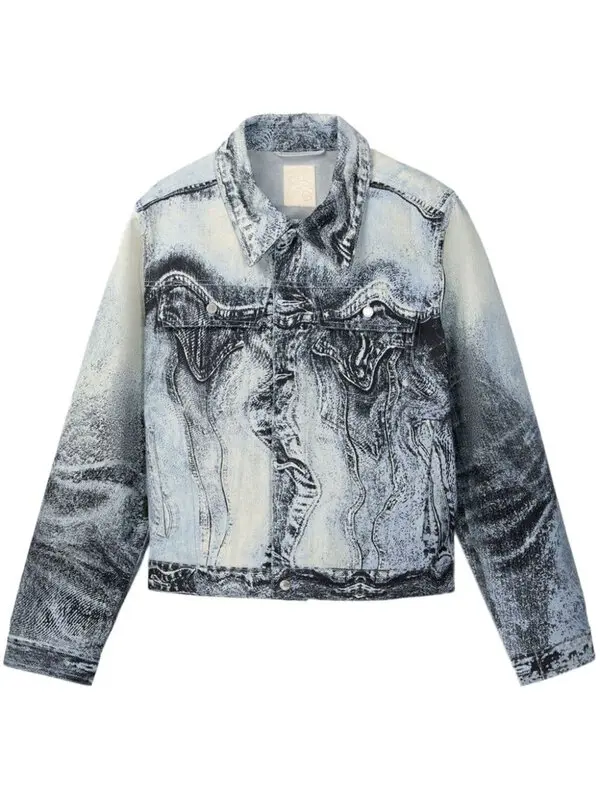 Camper Swirl-print Denim Jacket - Blue