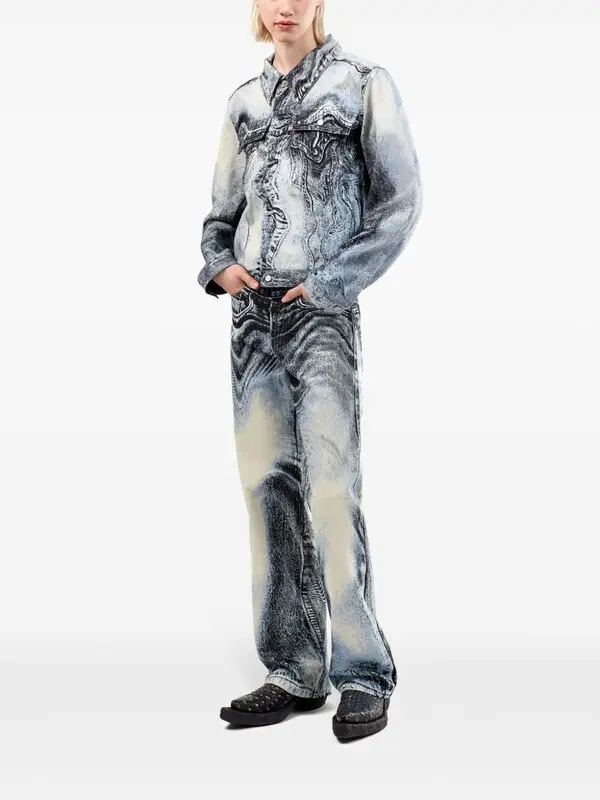 Camper Swirl-print Denim Jacket - Blue