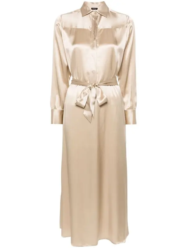 Kiton Classic-collar Silk Shirt Dress