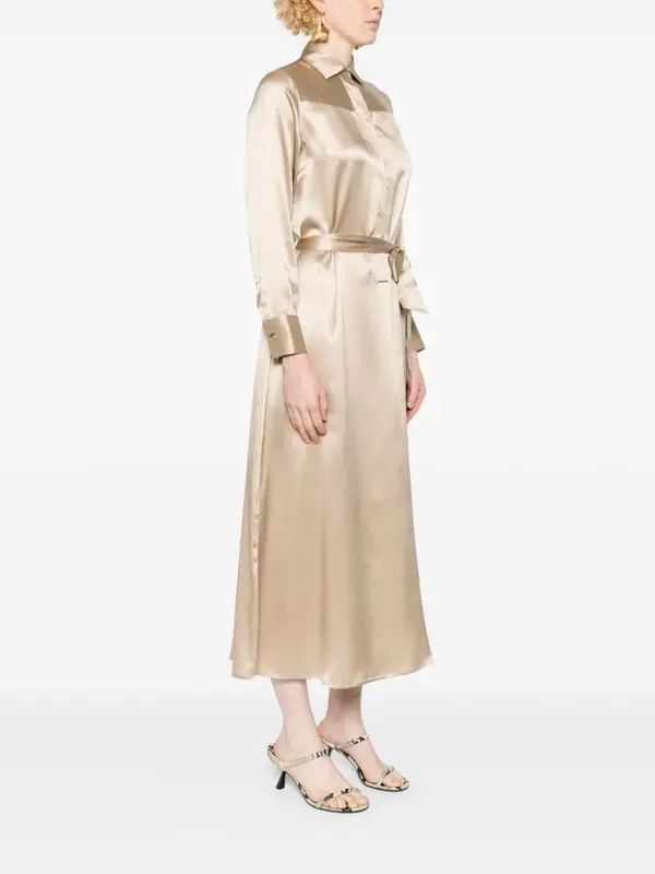 Kiton Classic-collar Silk Shirt Dress