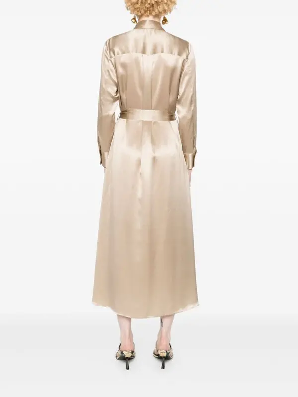 Kiton Classic-collar Silk Shirt Dress