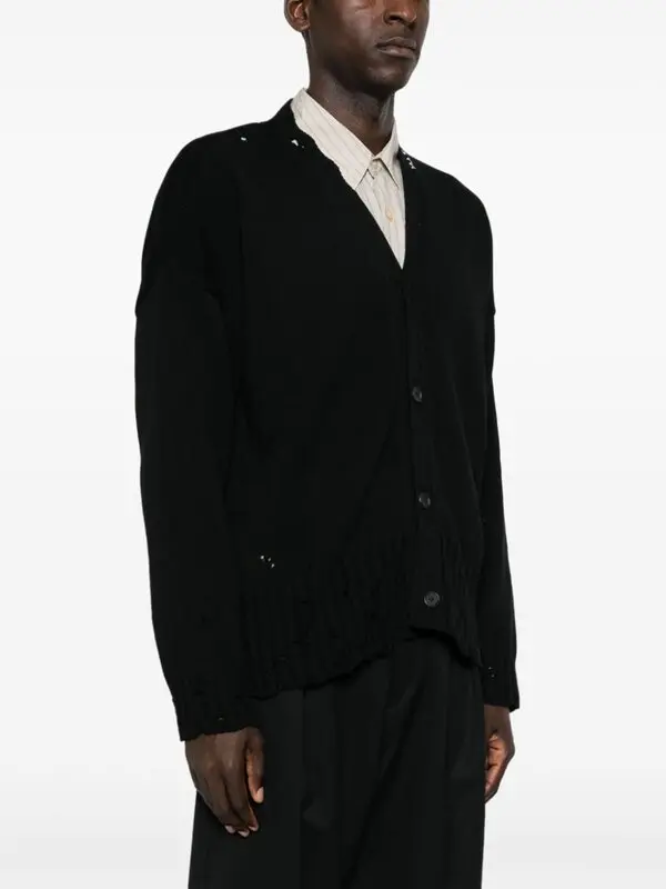 Marni V-neck Cotton Cardigan - Black