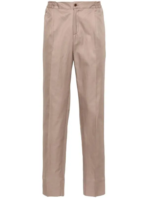 Kiton Elasticated-waistband Tapered Trousers - Brown