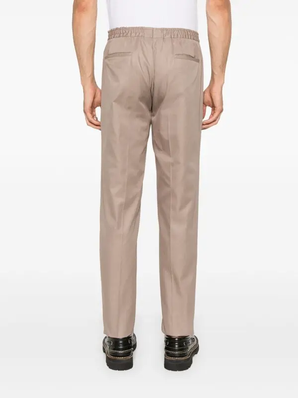Kiton Elasticated-waistband Tapered Trousers - Brown