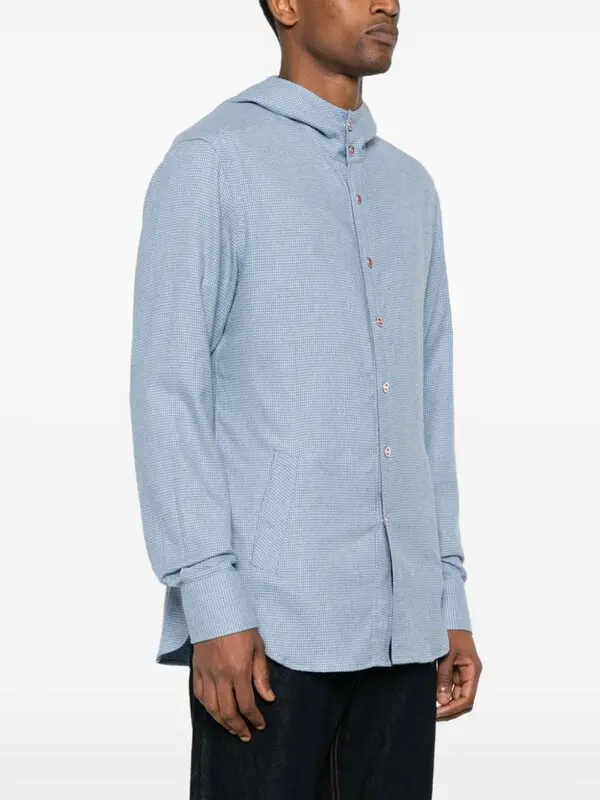 Kiton Hooded Gingham-check Shirt