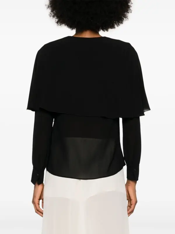 Chloé Cape-attachment Silk Shirt - Black