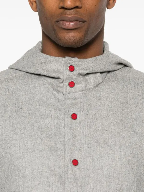 Kiton Mariano Flannel Hooded Shirt - Grey
