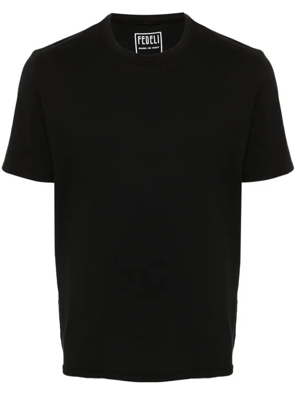 Fedeli Short-sleeve Cotton T-shirt - Black