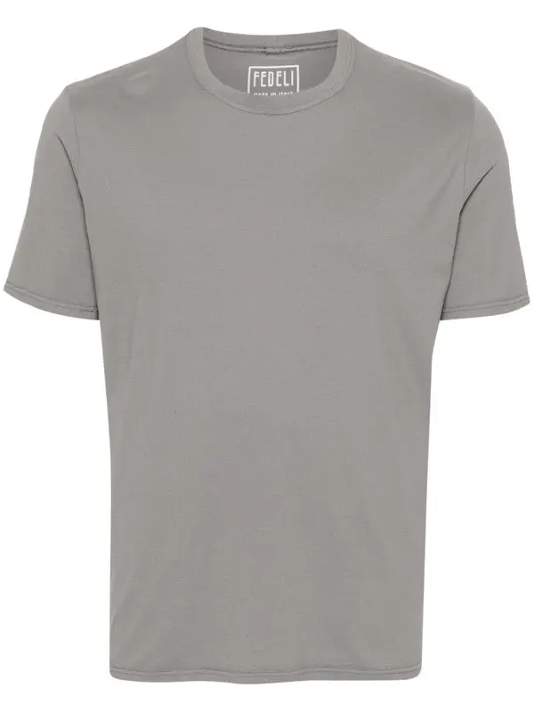 Fedeli Short-sleeve Cotton T-shirt - Grey