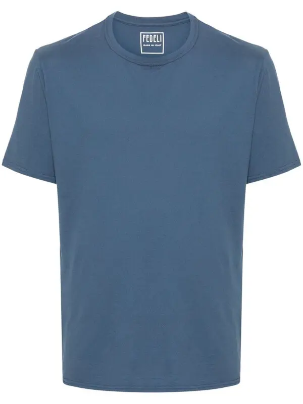 Fedeli Short-sleeve Cotton T-shirt - Blue