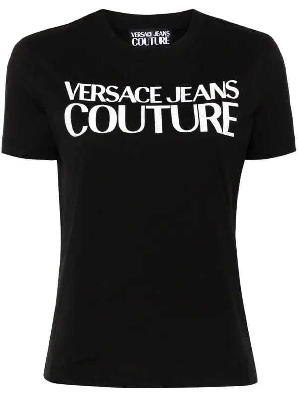 Versace Rubberised-logo T-shirt - Black
