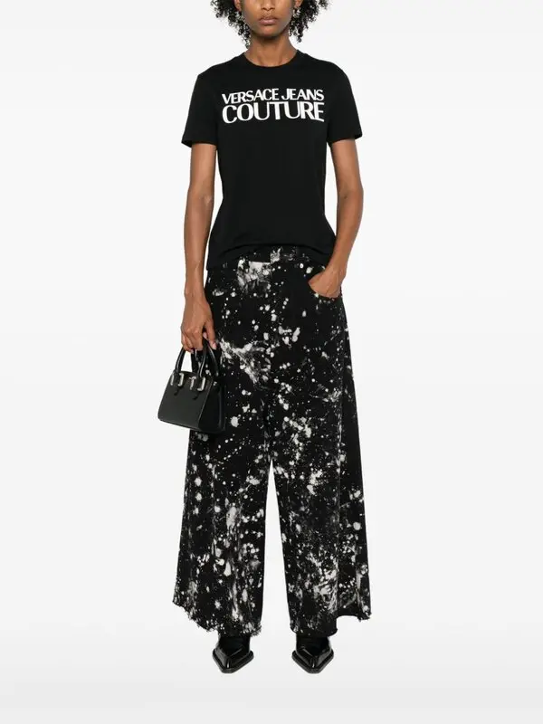Versace Rubberised-logo T-shirt - Black
