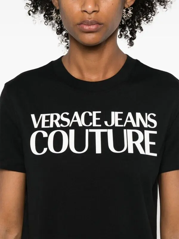 Versace Rubberised-logo T-shirt - Black