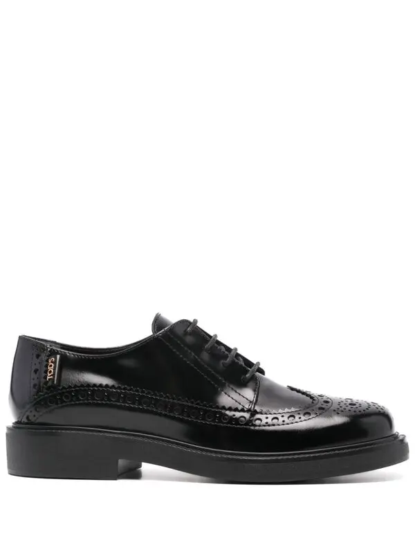TOD'S Logo-tag Leather Brogues - Black