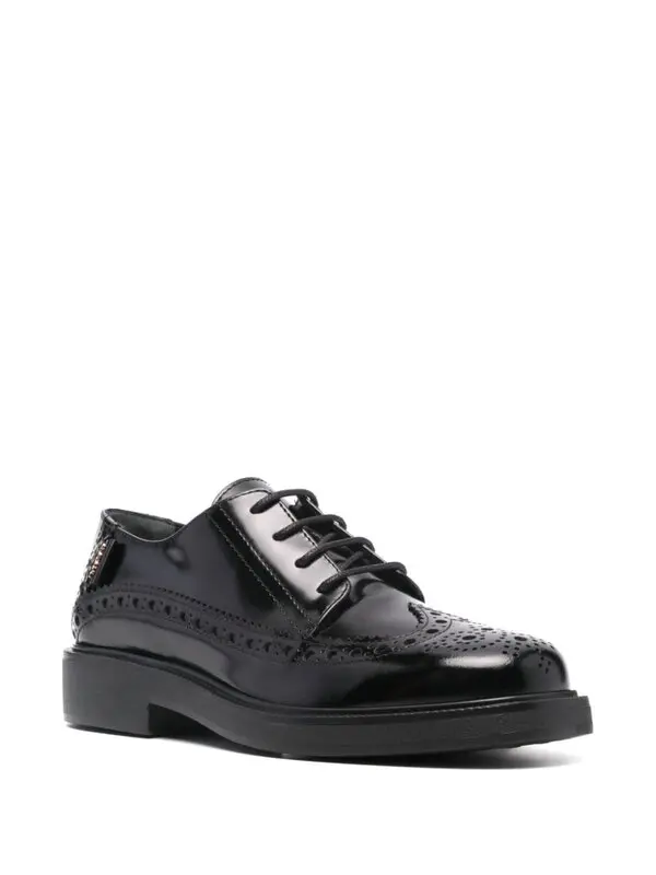 TOD'S Logo-tag Leather Brogues - Black