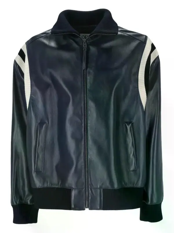 Loewe Panelled Leather Jacket - Blue