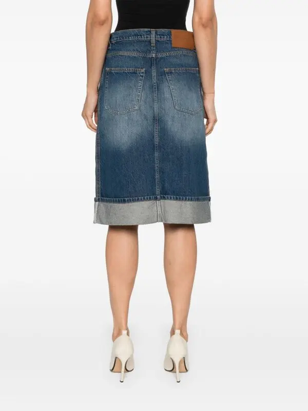 Victoria Beckham Mid-rise Denim Midi Skirt