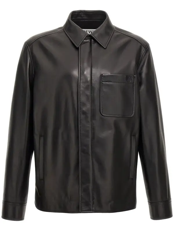 Loewe Long-sleeve Leather Overshirt