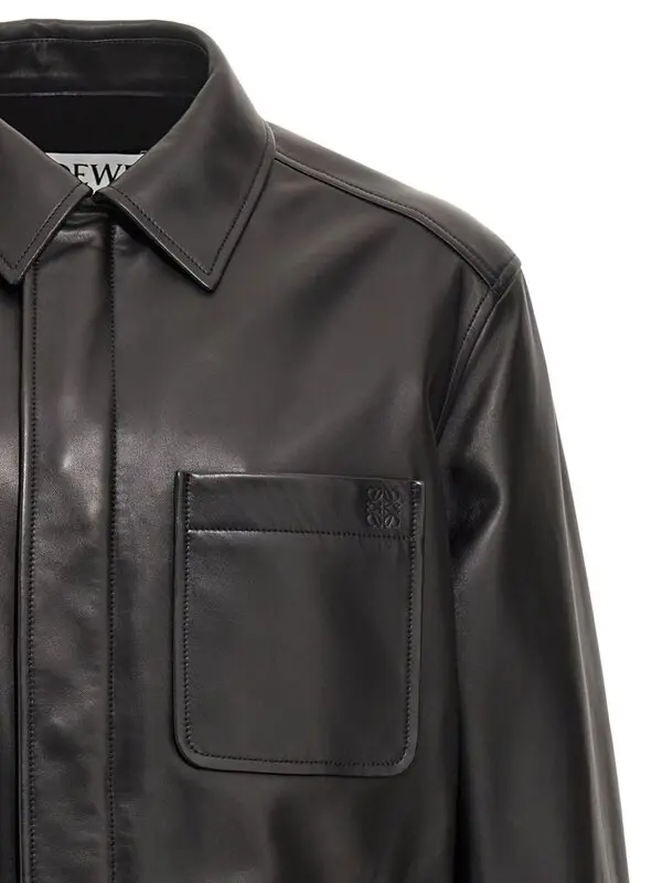 Loewe Long-sleeve Leather Overshirt