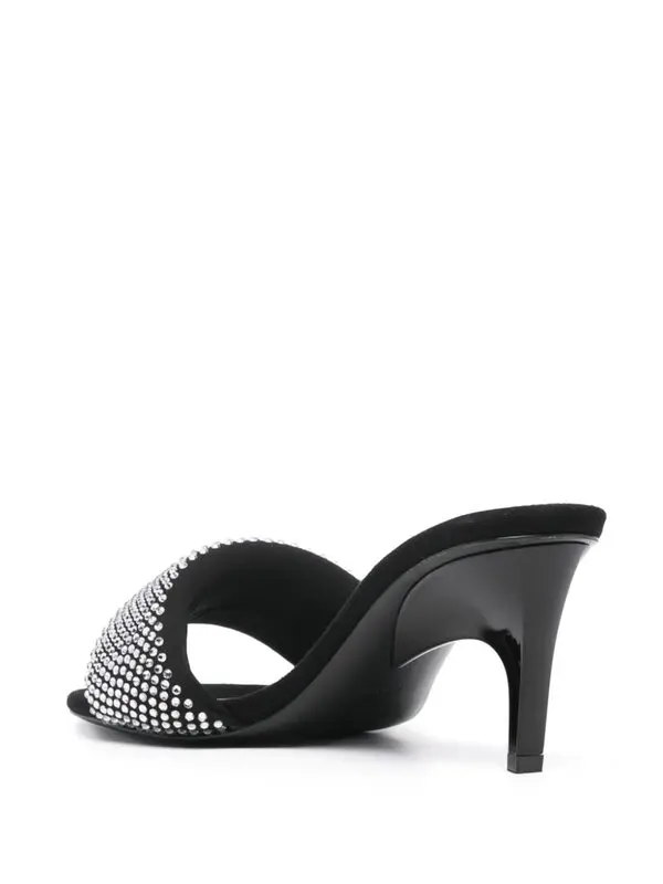 Attico Rem 60mm Crystal-embellished Mules - Black