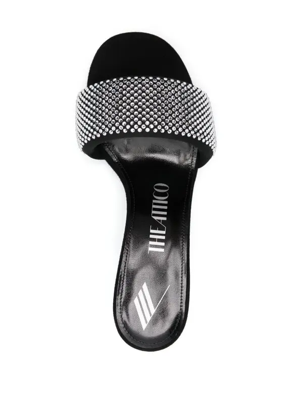 Attico Rem 60mm Crystal-embellished Mules - Black