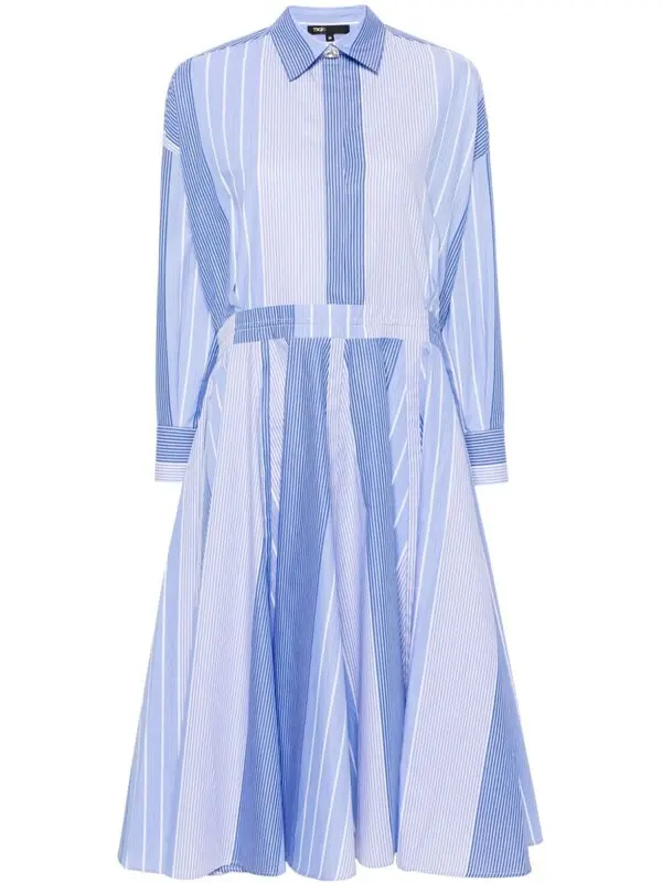Maje Striped Patchwork Midi Dress