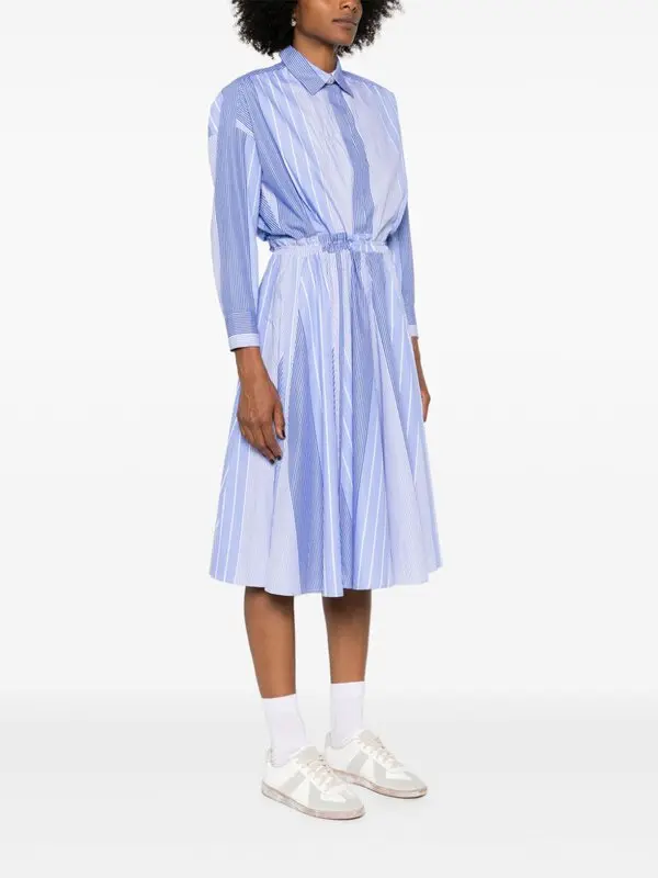Maje Striped Patchwork Midi Dress