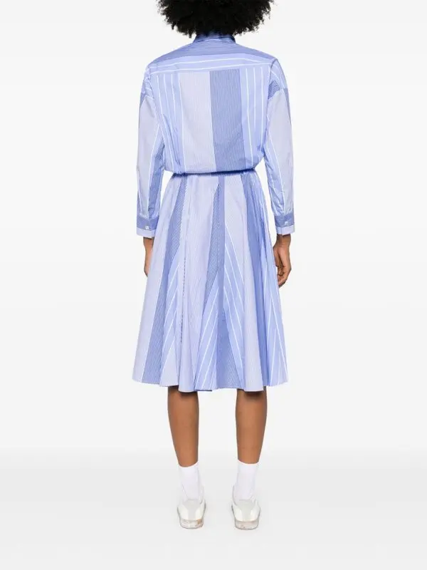 Maje Striped Patchwork Midi Dress