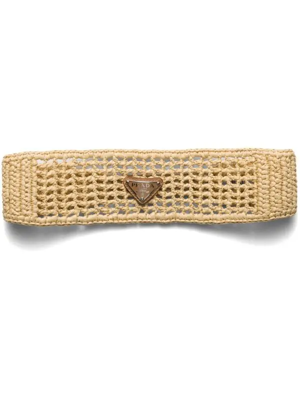 Prada Crochet Hairband - Neutrals