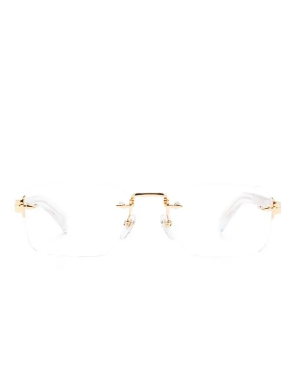 DB EYEWEAR BY DAVID BECKHAM Rimless Rectangle Glasses - Neutrals