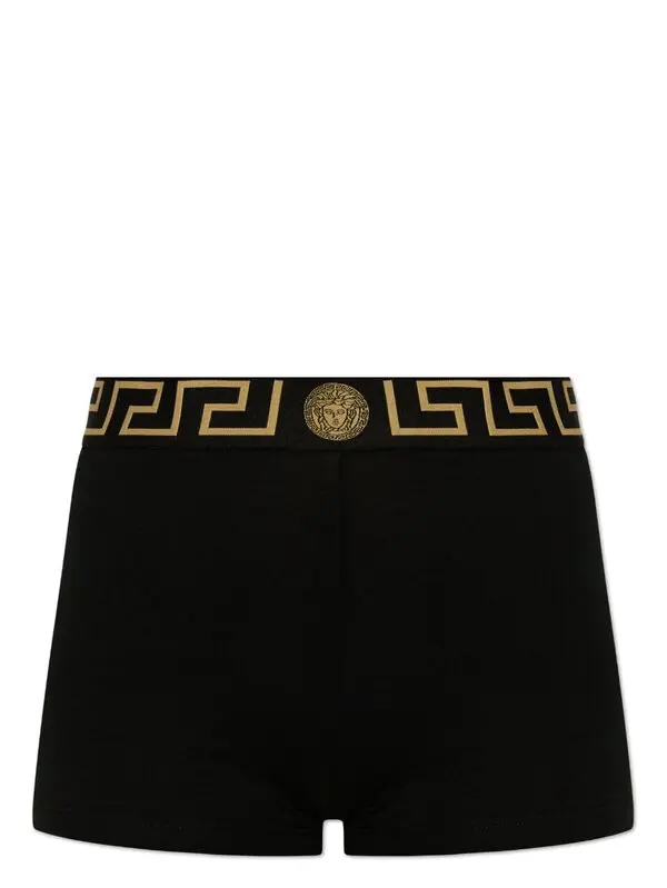 Versace Greca-print High-waist Boxers - Black