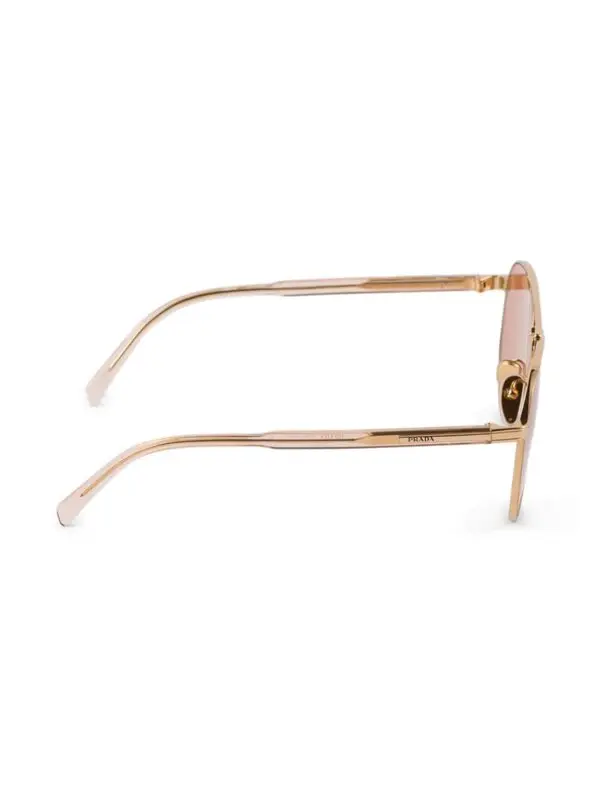 Prada Engraved Logo Aviator Sunglasses