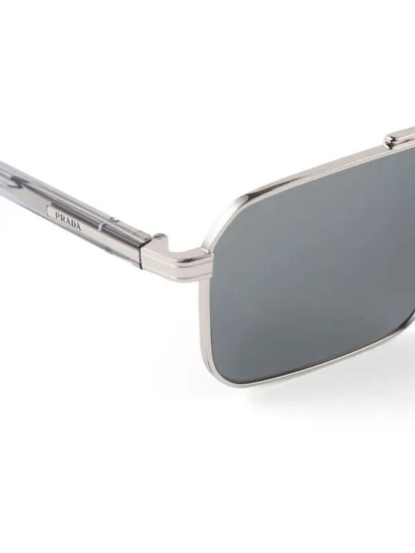 Prada Double-bridge Pilot Sunglasses - Silver