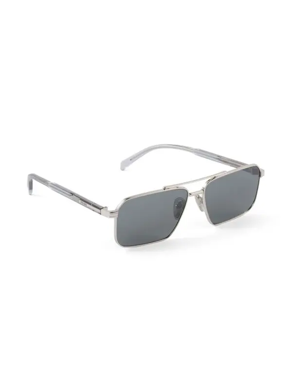 Prada Double-bridge Pilot Sunglasses - Silver