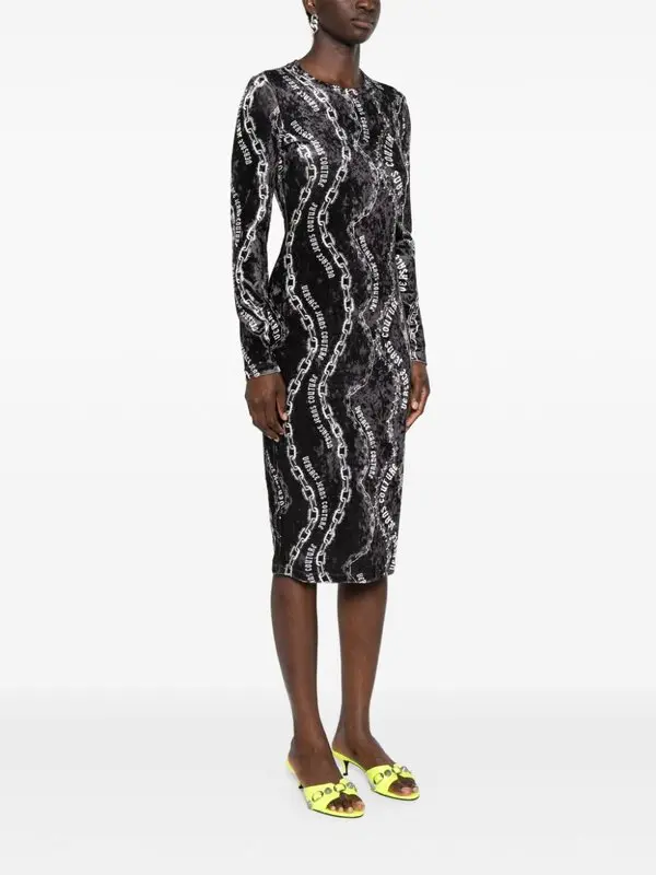 Versace Chain Print Midi Dress