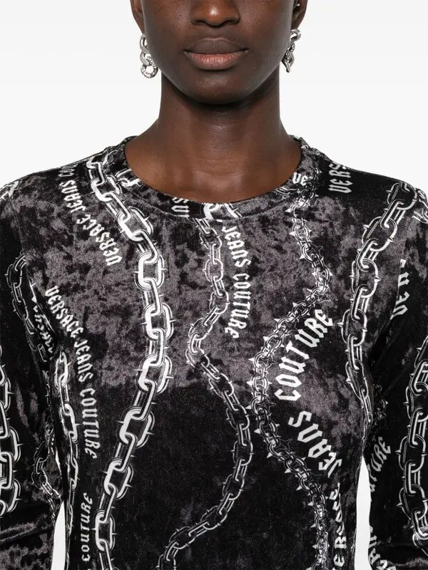 Versace Chain Print Midi Dress