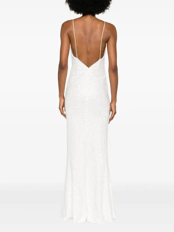 Buy Alessandra Rich Crystal Embellished Sleeveless Dress - White At 52% Off  | Editorialist