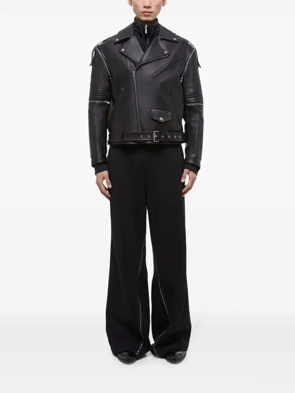 Helmut Lang Belted Leather Biker Jacket