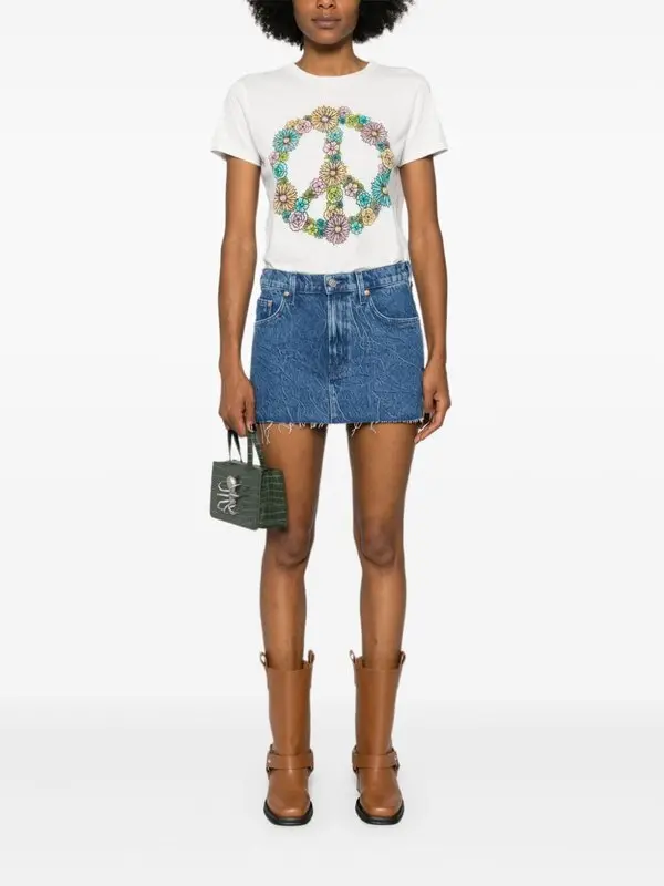 MOTHER The Fun Dip Micro Cut Denim Miniskirt