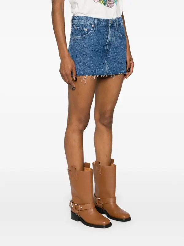 MOTHER The Fun Dip Micro Cut Denim Miniskirt