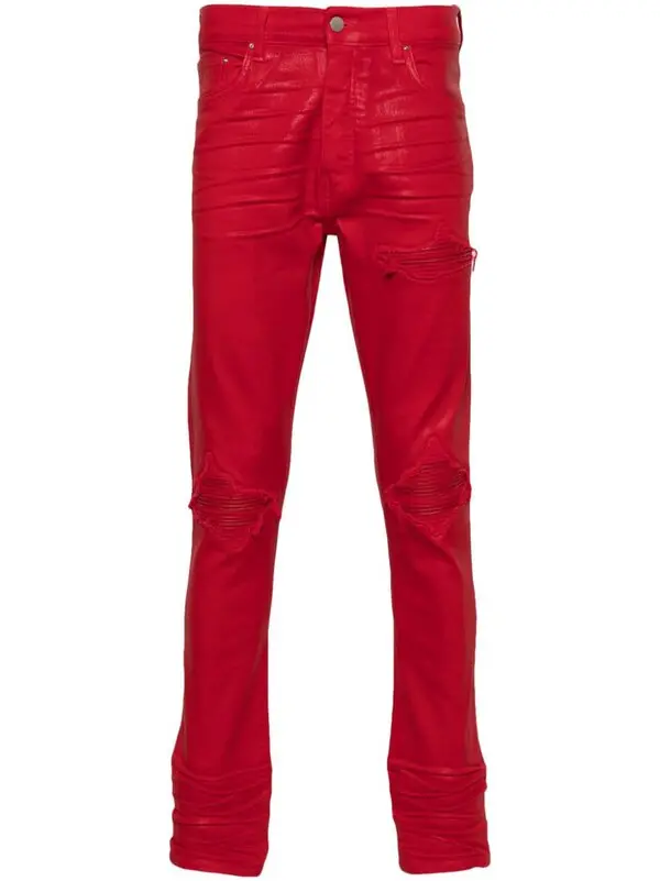 Amiri Wax Mx1 Skinny Jeans - Red