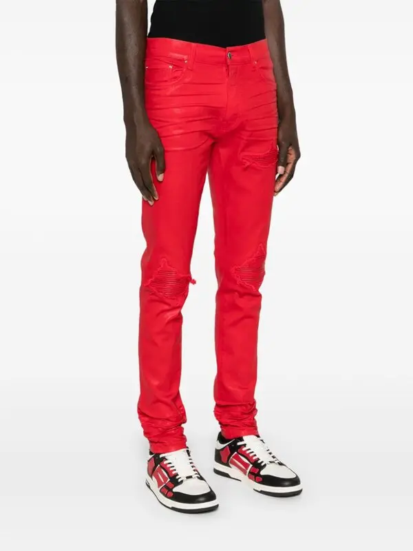 Amiri Wax Mx1 Skinny Jeans - Red