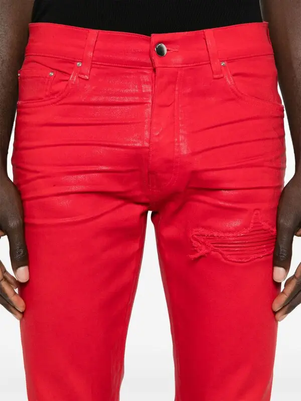 Amiri Wax Mx1 Skinny Jeans - Red