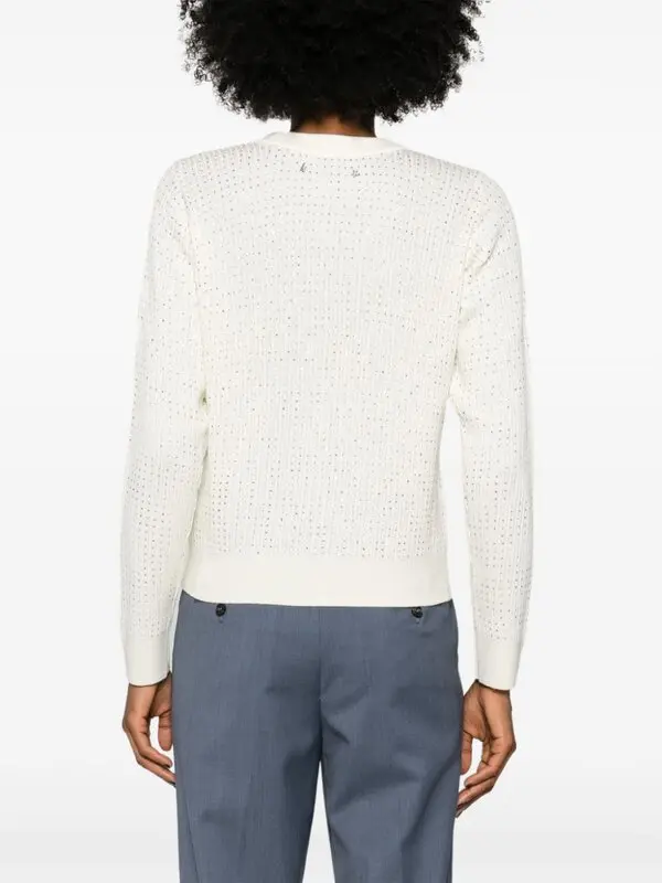 GOLDEN GOOSE Crystal Embellished Jumper - White